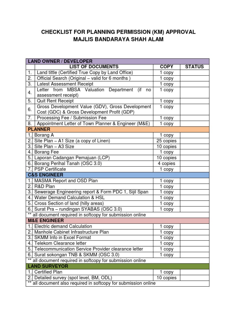 Checklist Mbsa 3199 | PDF | Real Estate Law | Engineering