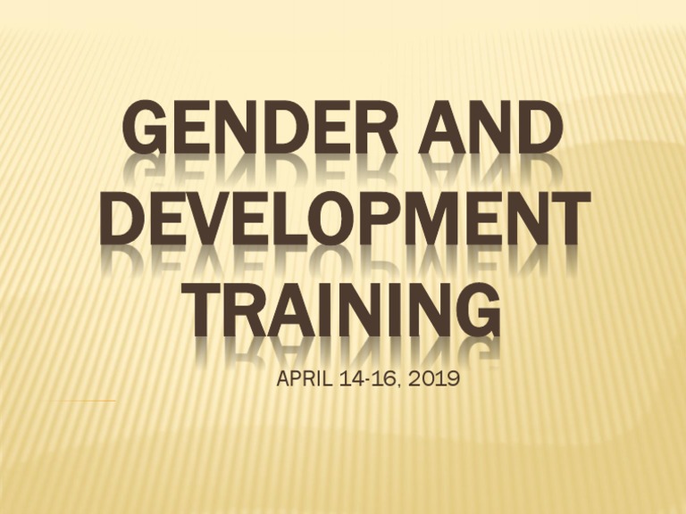 Gender and Development Training | PDF