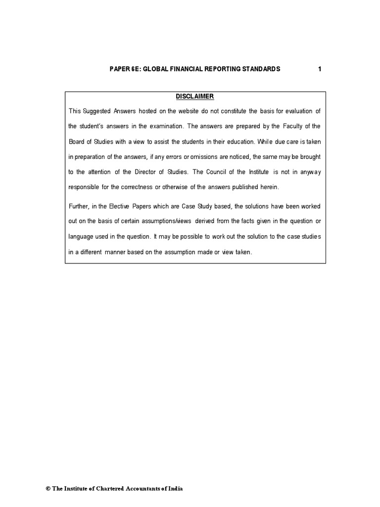 Suggested Answers Global Financial Reporting Standards | PDF | Debits ...