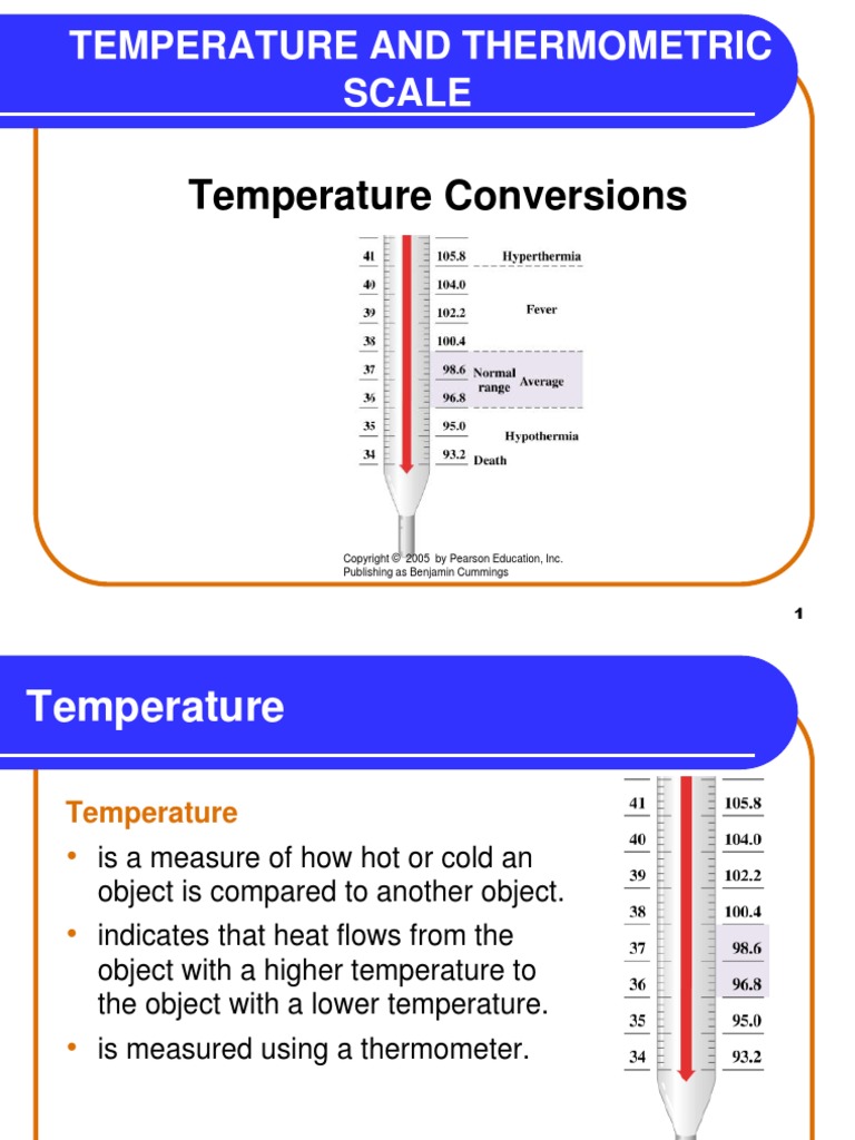 Temperature Conversions: Temperature and Thermometric Scale | PDF ...