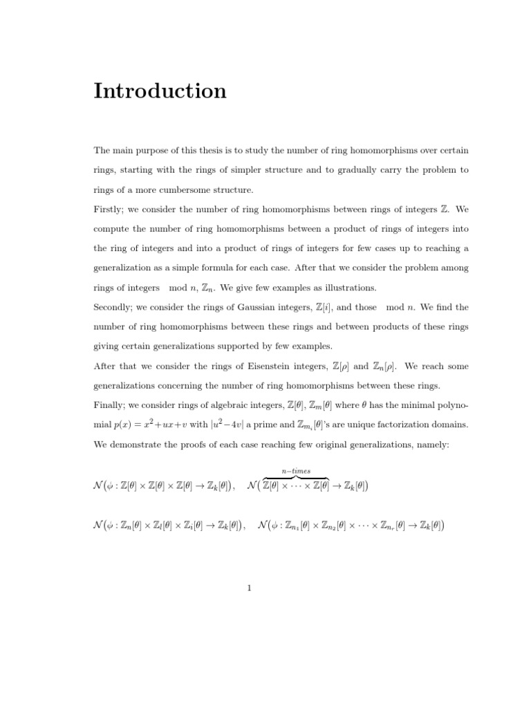 Counting of Ring Homomorphism | PDF | Ring (Mathematics) | Integer