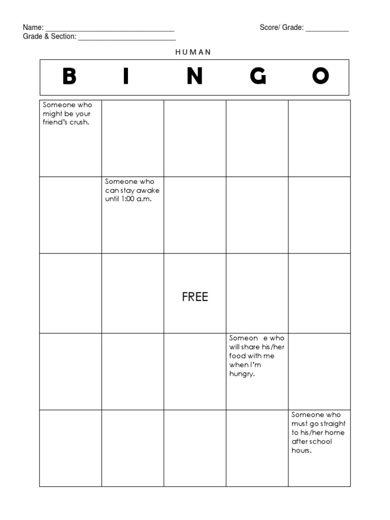 Human Bingo | PDF