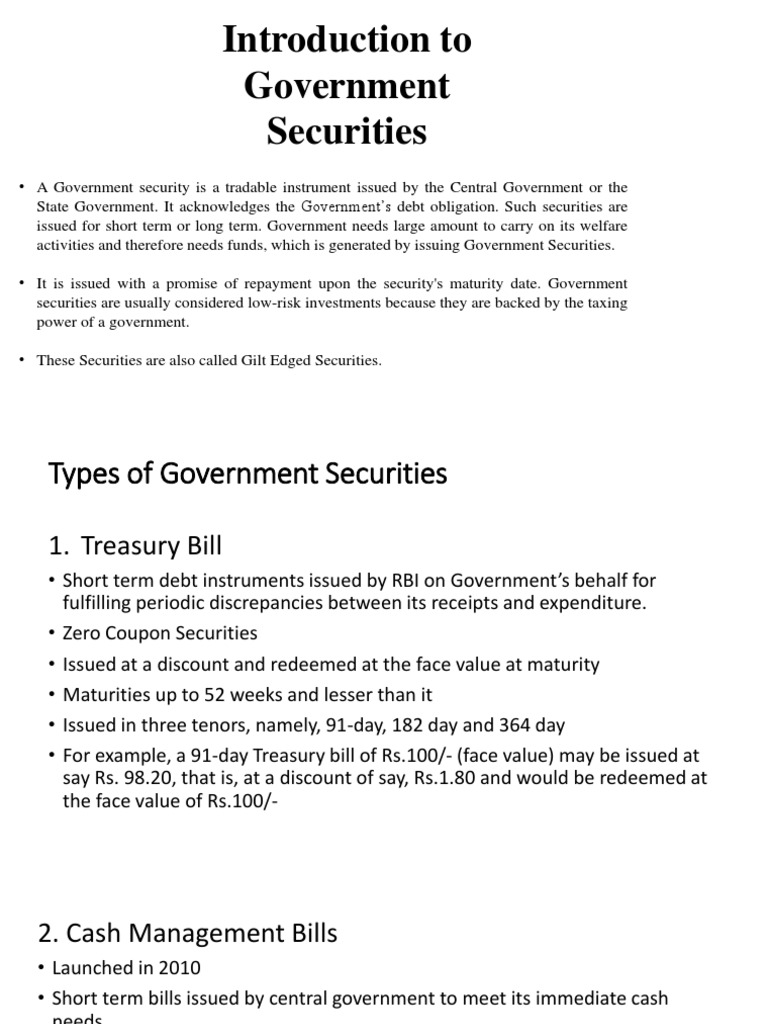 Introduction To Government Securities | PDF | United States Treasury ...