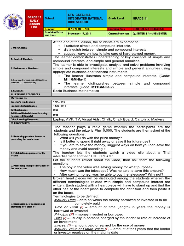 DLL Gen Math | PDF | Interest | Learning