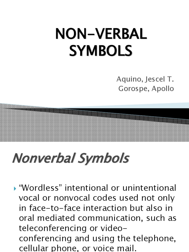 Non Verbal Symbols | PDF | Facial Expression | Nonverbal Communication