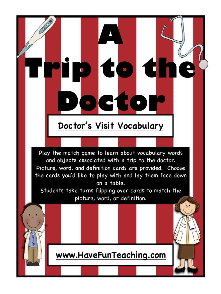 A Trip To The Doctor Vocabulary Activity | PDF