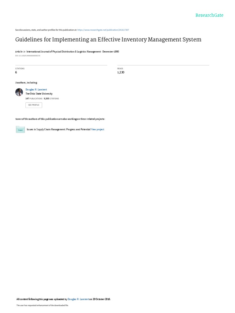 Effective Inventory Management Guidelines | PDF