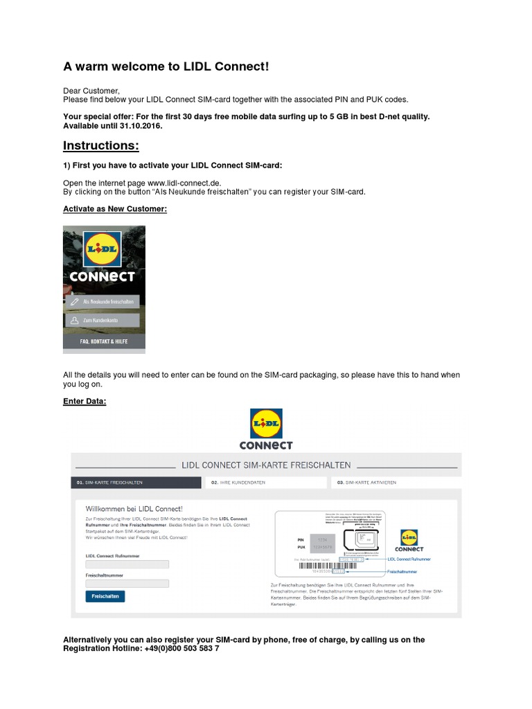 A Step-by-Step Guide to Activating Your New LIDL Connect SIM Card and ...