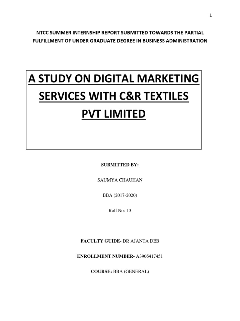 NTCC Summer Internship Final Report | PDF | Search Engine Marketing | Search Engine Optimization