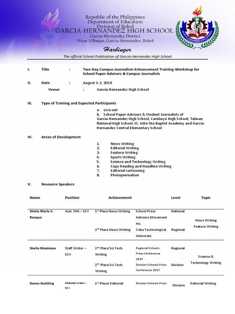 Campus Journalism Training Workshop | PDF | Journalism | Communication