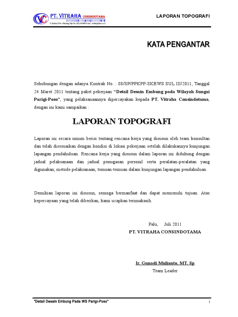 Laporan Topografi Embung Parigi-Poso | PDF | Sains & Matematika
