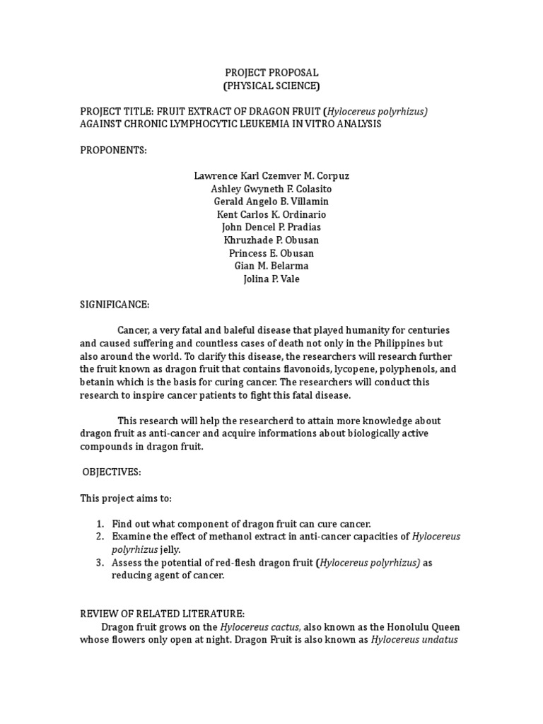 Proposal | PDF | Leukemia | Bone Marrow