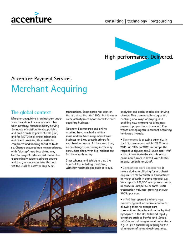 Accenture Payment Services Merchant Acquiring | PDF | Emv | E Commerce