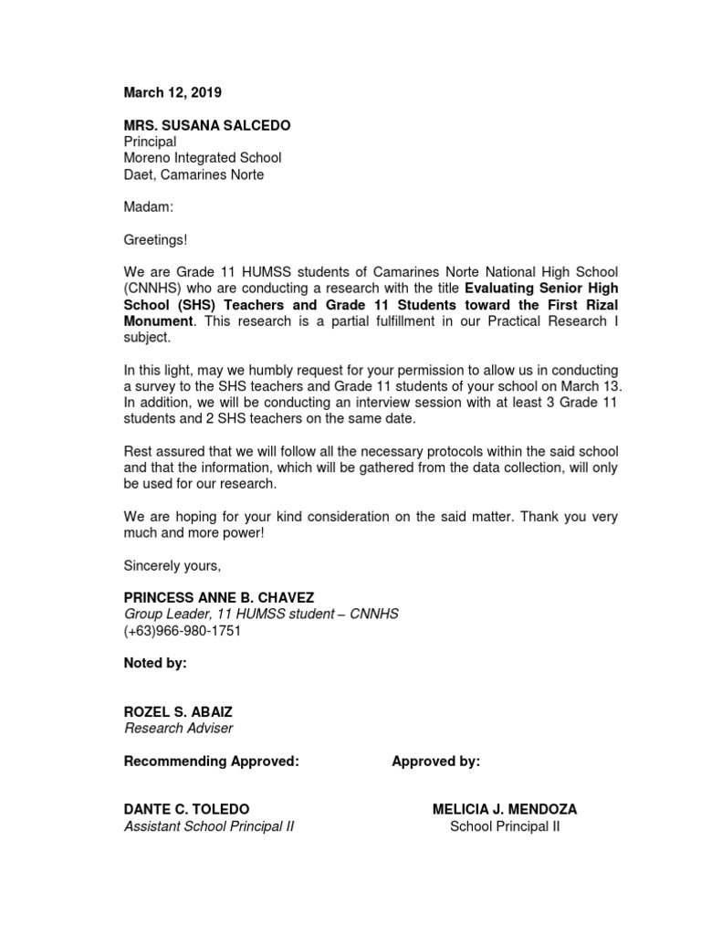 MIS (Survey and Interview) Letter | PDF