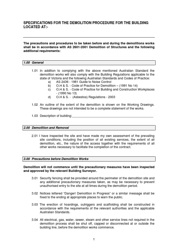 Demolition Procedure | Demolition | Occupational Safety And Health