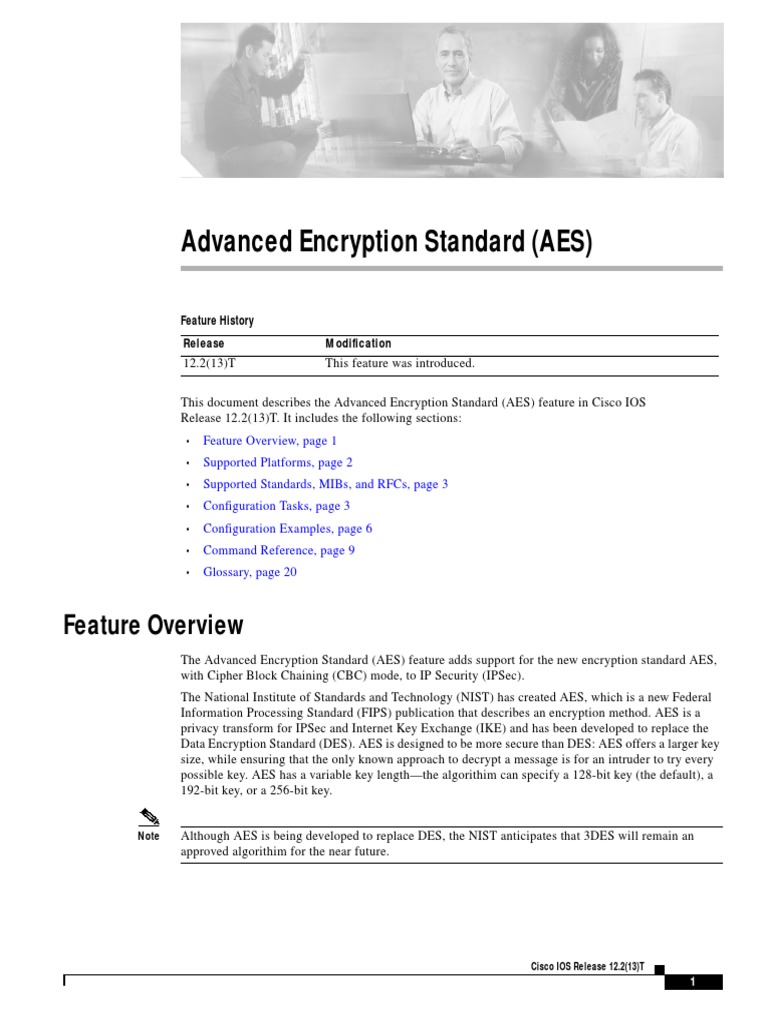 Advanced Encryption Standard (AES) : Feature Overview | PDF ...