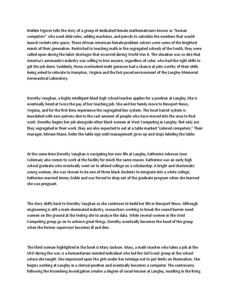 GG | PDF | Hidden Figures | Katherine Johnson