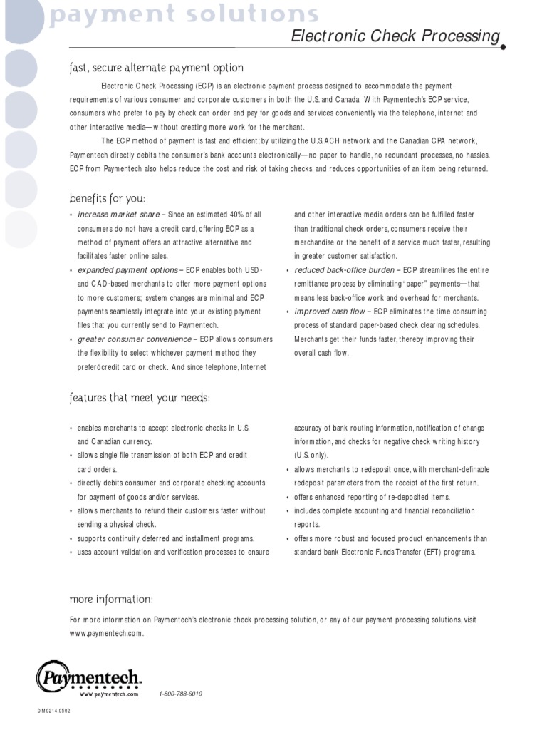 Electronic Check Processing | PDF | Cheque | Payments