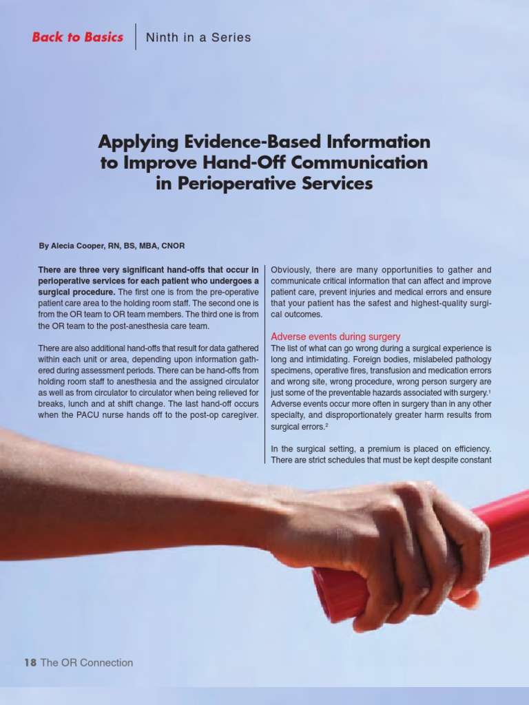 Hand Off Communication | PDF | Patient Safety | Surgery