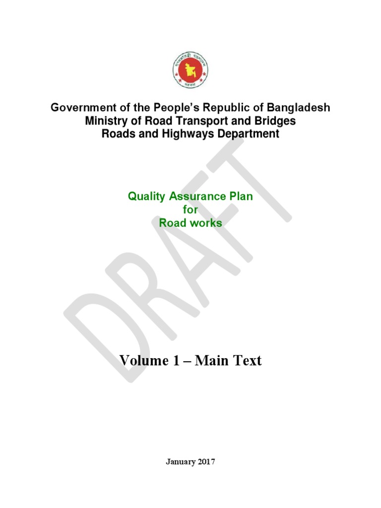 Quality Control Plan For Road Works | PDF | Specification (Technical ...