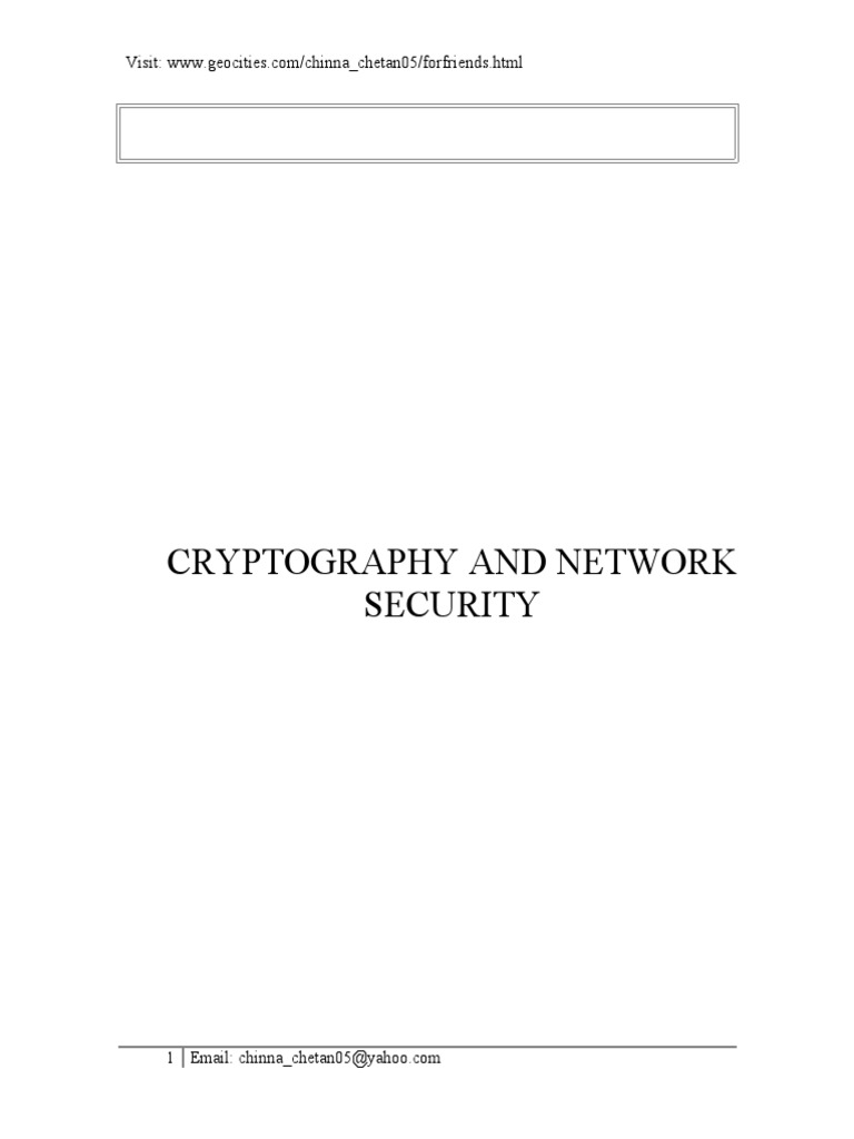 Cryptography and Network Security PDF | PDF | Cryptography | Public Key ...