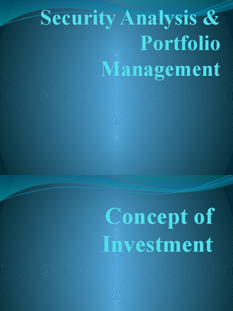 Security Analysis And Portfolio Management Pdf Stock Market