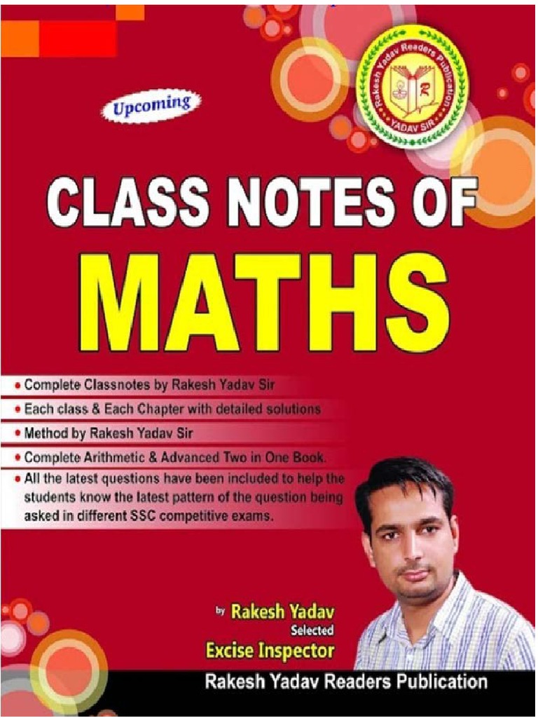 Rakesh Yadav Sir Class Notes Maths English | PDF