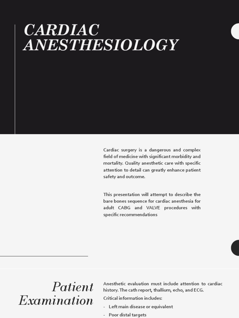 Essentials of Cardiac Anesthesia Techniques | PDF | Coronary Artery ...