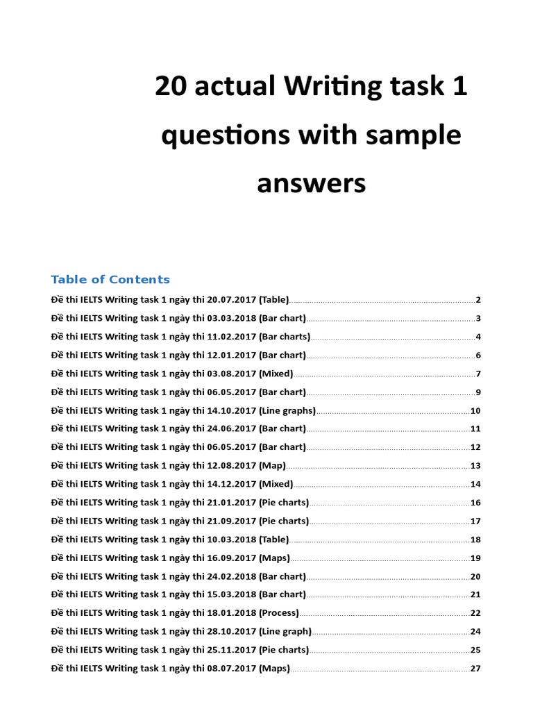 20 Actual Writing Task 1 Questions With Sample Answers | PDF | Juice ...