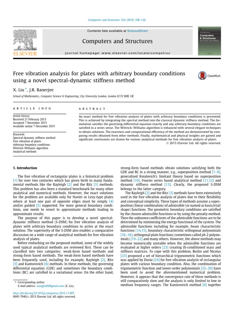 Free vibration analysis method for plates with any boundary | PDF ...