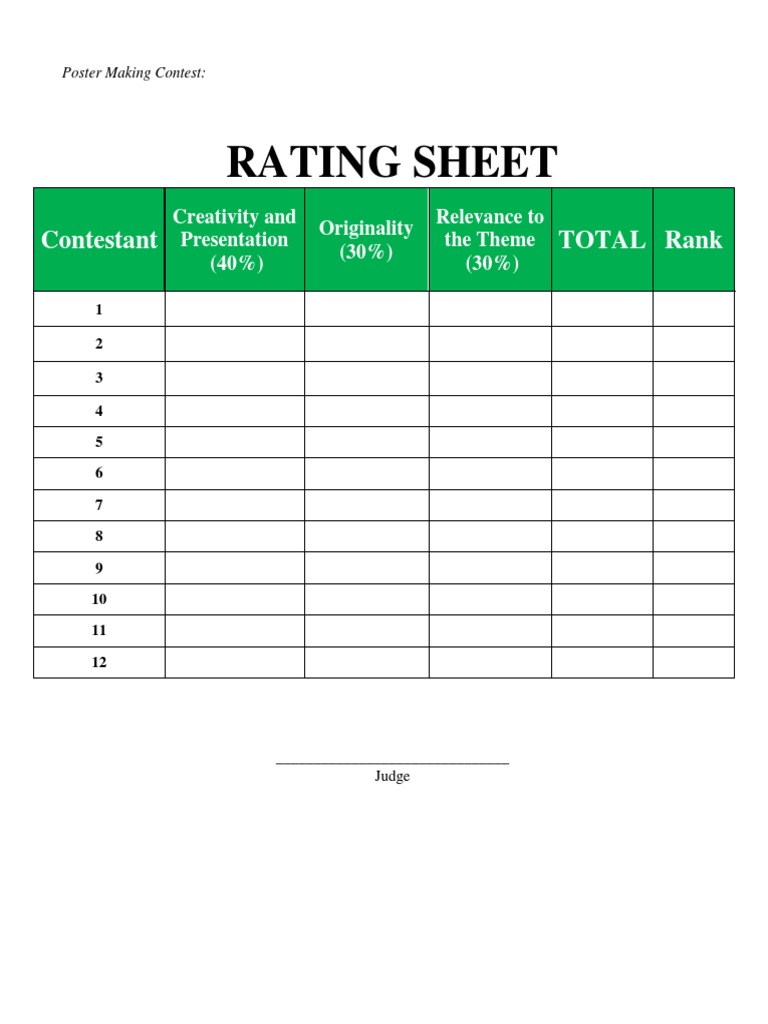 CRITERIA For Poster Making Contest | PDF