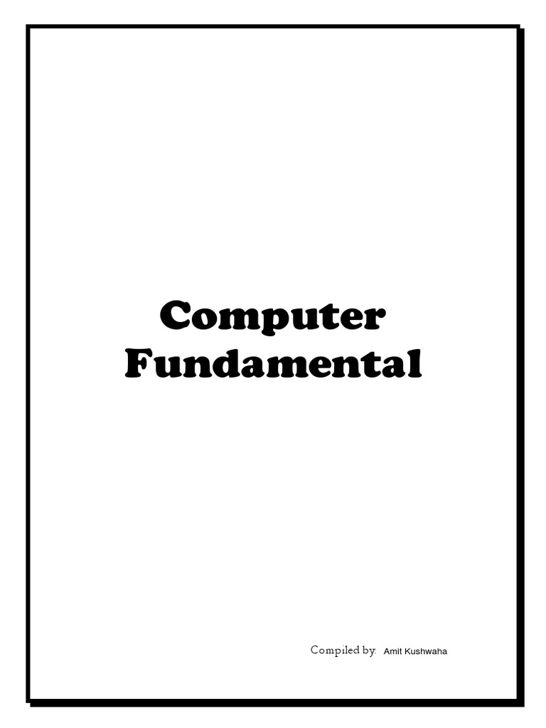 Computer Fundamental Notes | PDF | Random Access Memory | Booting