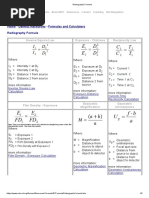 RT Formulas For Calculations | PDF | Radiography | Attenuation