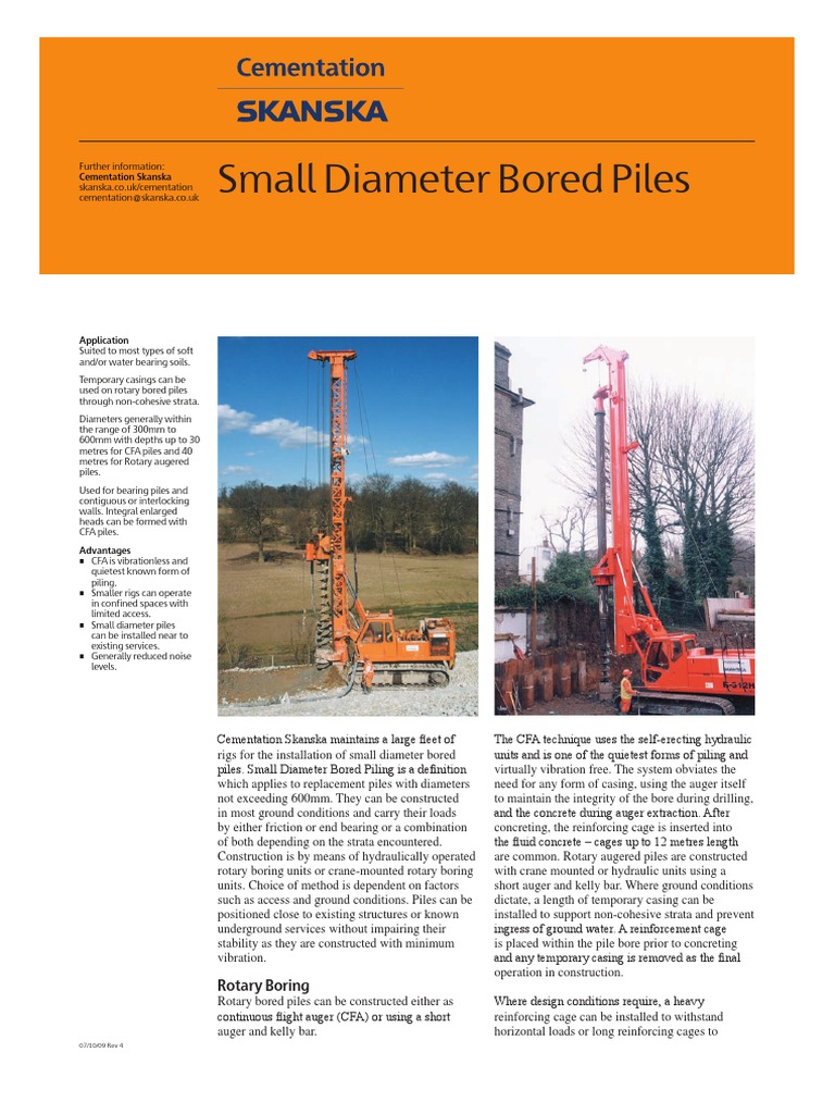 Small Dia Bore Piles | PDF | Deep Foundation | Structural Engineering