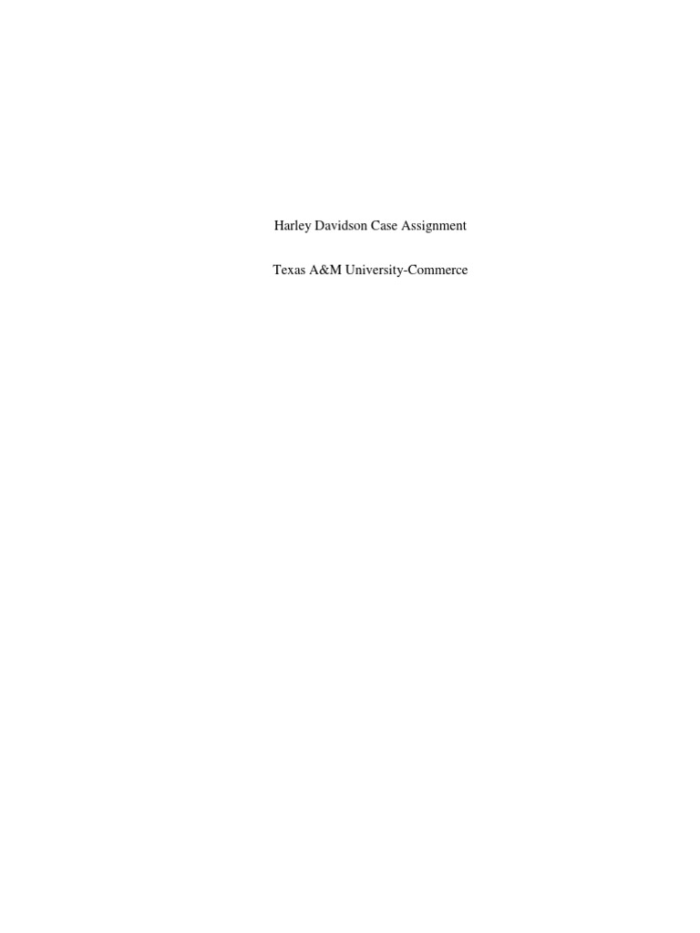 Harley Davidson Case Study Analysis | PDF | Competitive Advantage ...