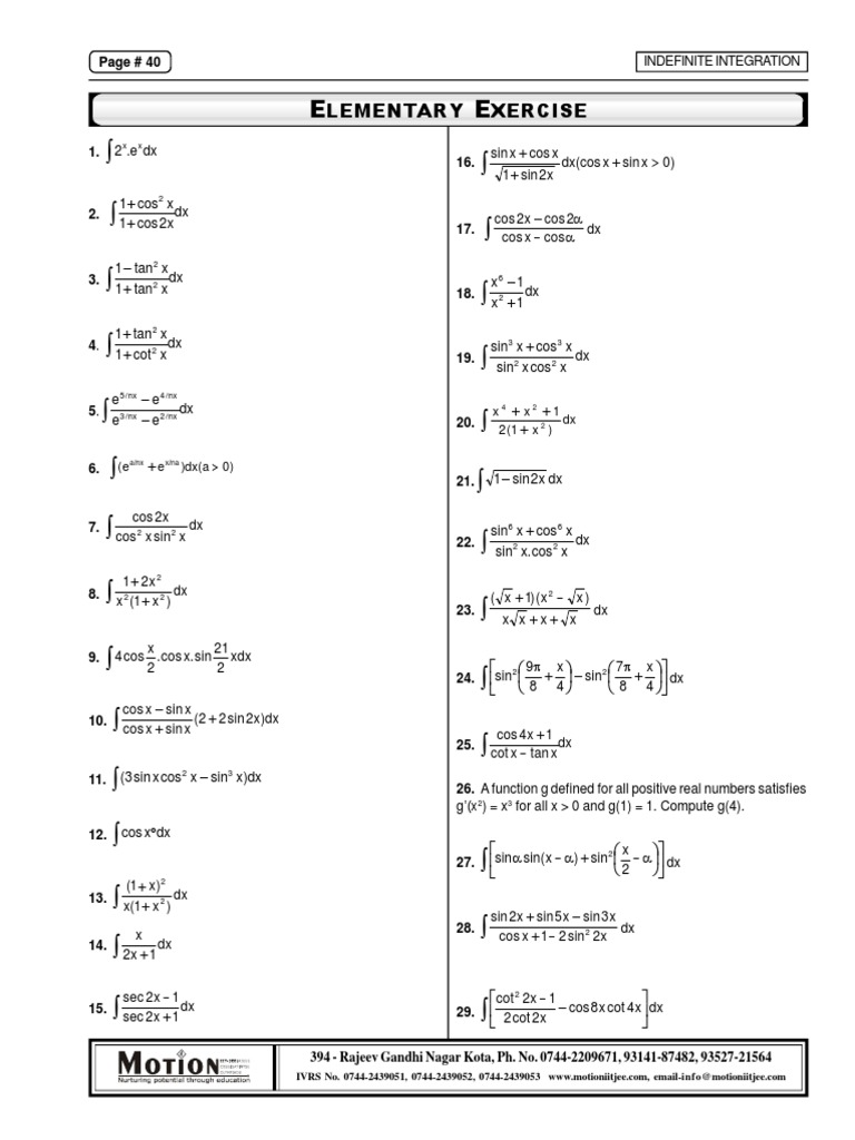 A Collection of Indefinite Integrals Involving Trigonometric ...