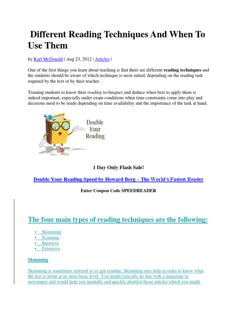 Types of Reading | PDF | Speed Reading | Neuropsychology