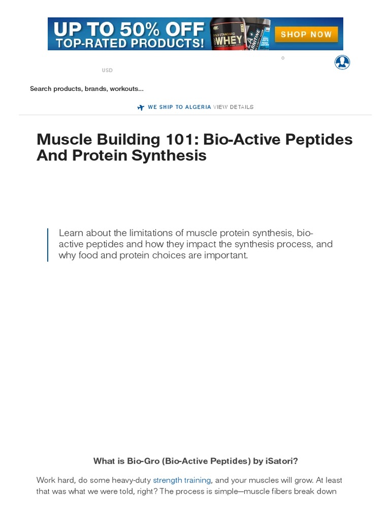 Muscle Building 101 - Bio-Active Peptides and Protein Synthesis ...