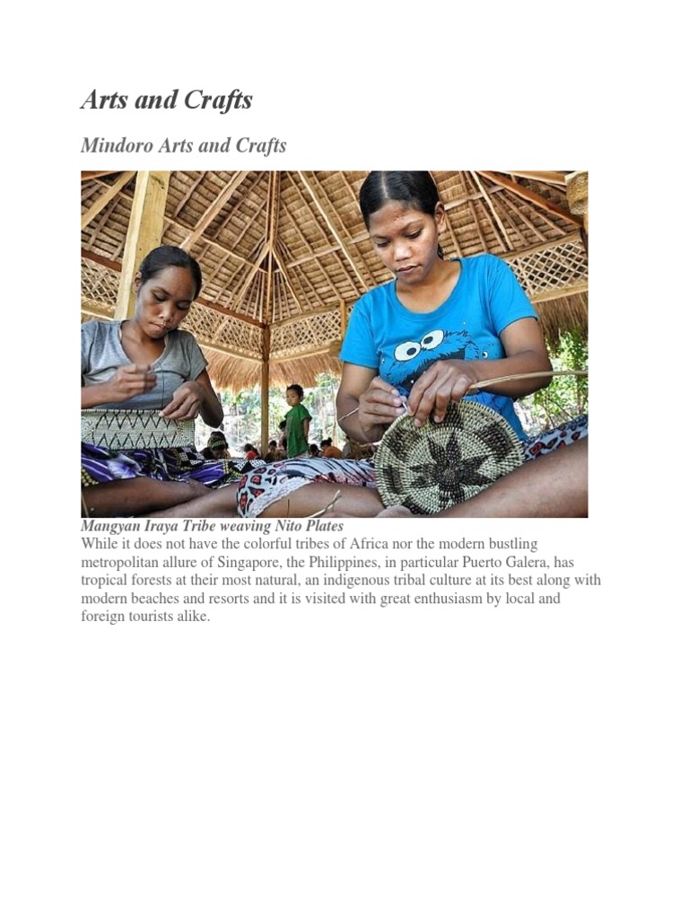 Arts and Crafts of Mindoro | PDF | Embroidery | Weaving