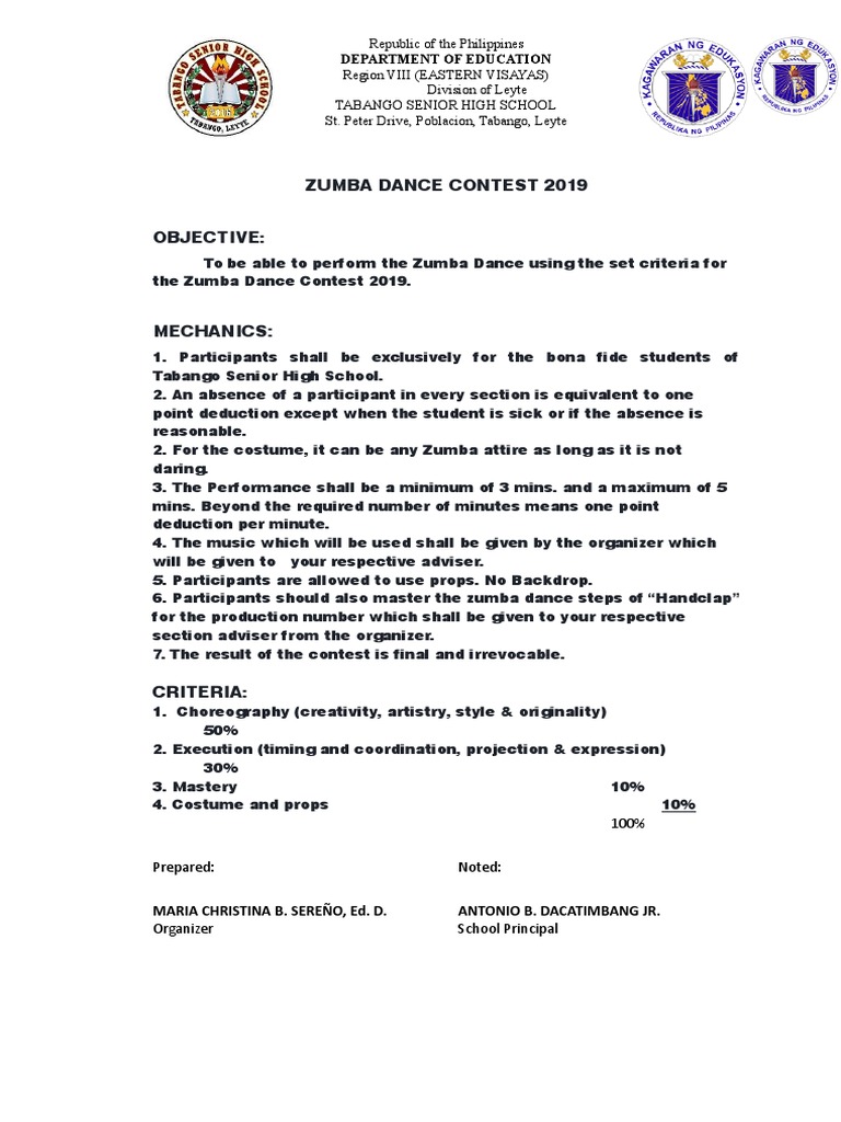 Zumba Dance Contest Mechanics | PDF