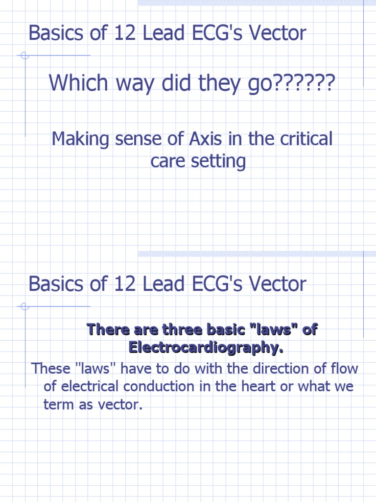 Vector Basics of 12 Lead ECG's1.1 | PDF | Electrophysiology ...