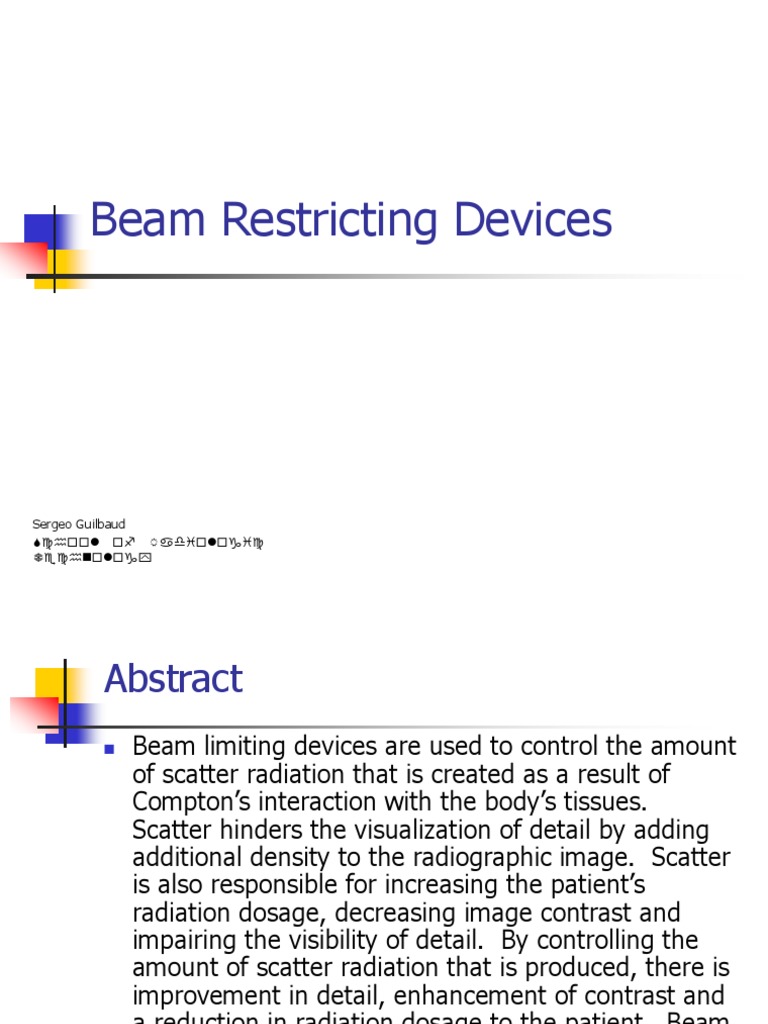 Beam Restricting Devices | PDF | Radiography | Scattering