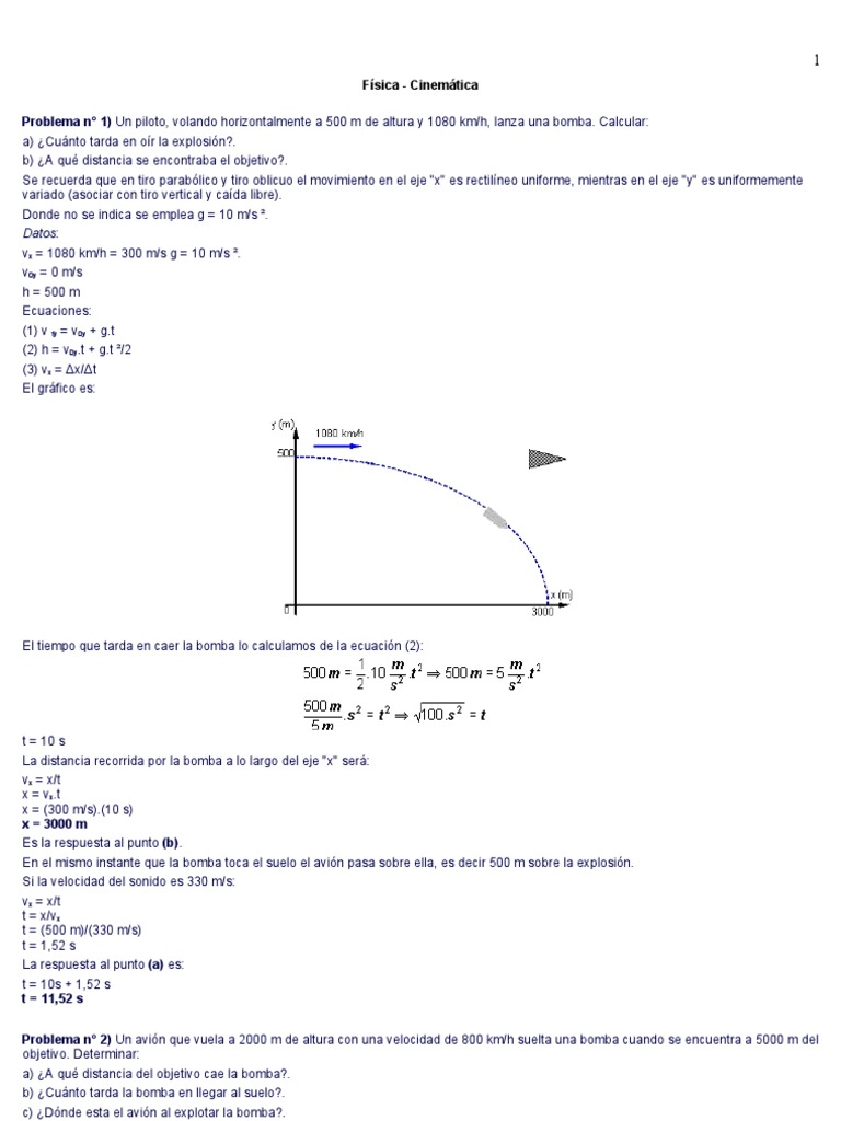 Fisica Tiro Oblicuo Resuelto | PDF | Velocidad | Mecanica clasica