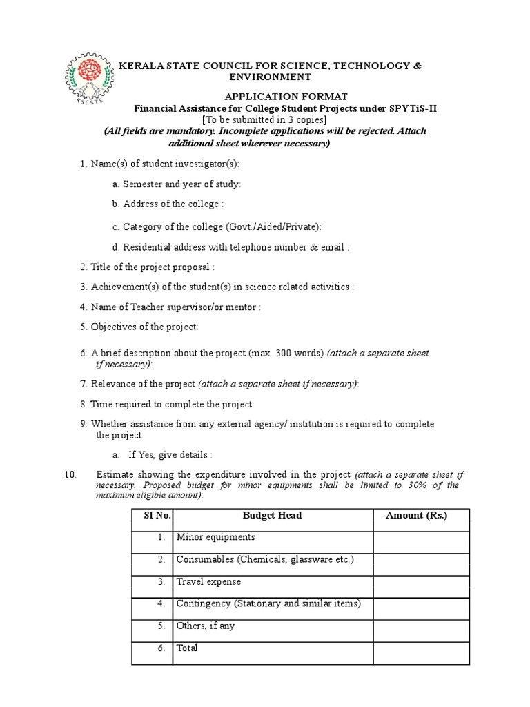 Application Format SPYTiS-II | PDF | Government | Business