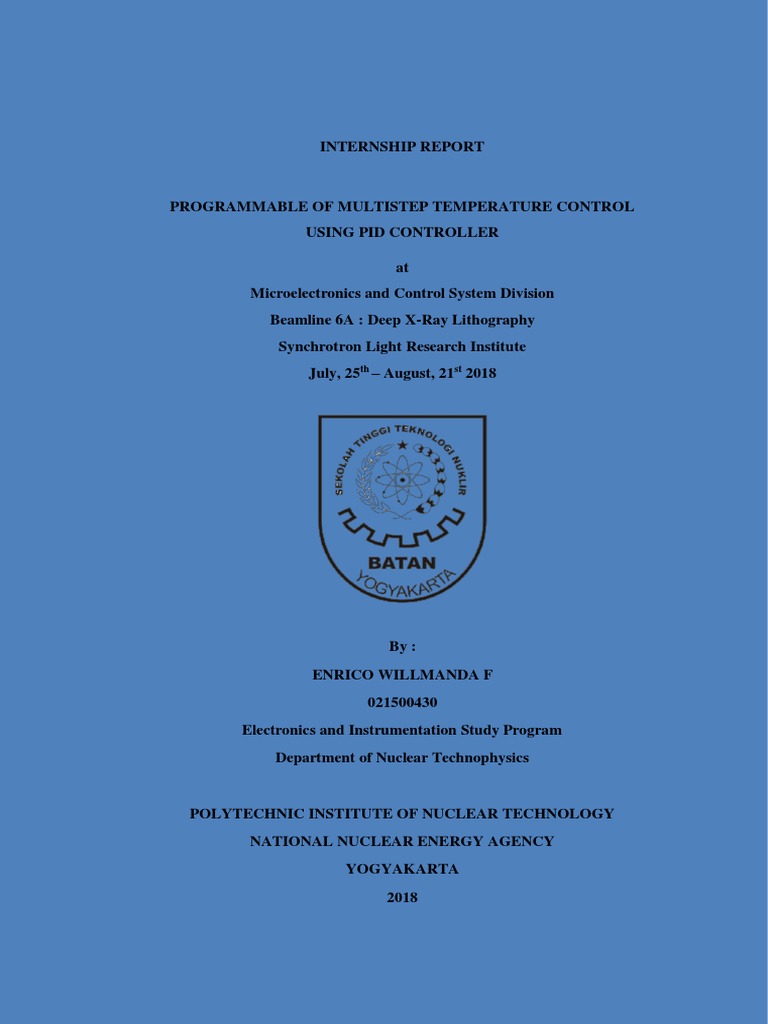 Internship Report - Enrico - 021500430 PDF | PDF | Control Theory ...