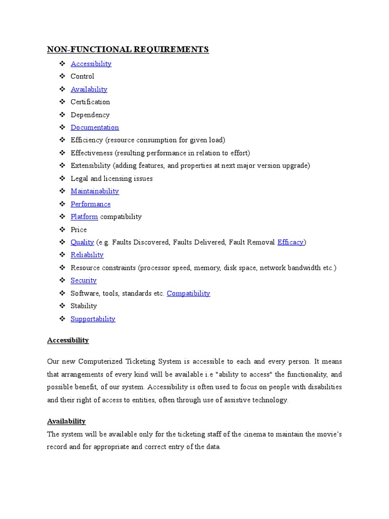 Non-Functional Requirements: Accessibility | PDF | Usability ...