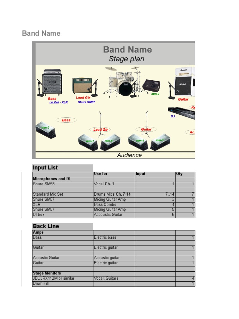 Band Tech Rider | PDF