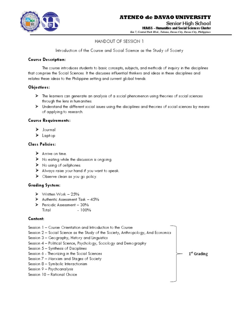 Introduction to Social Sciences: An Overview of the Course Objectives ...