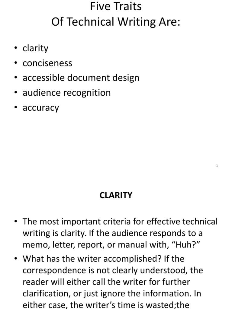The Five Key Traits of Effective Technical Writing: Clarity ...