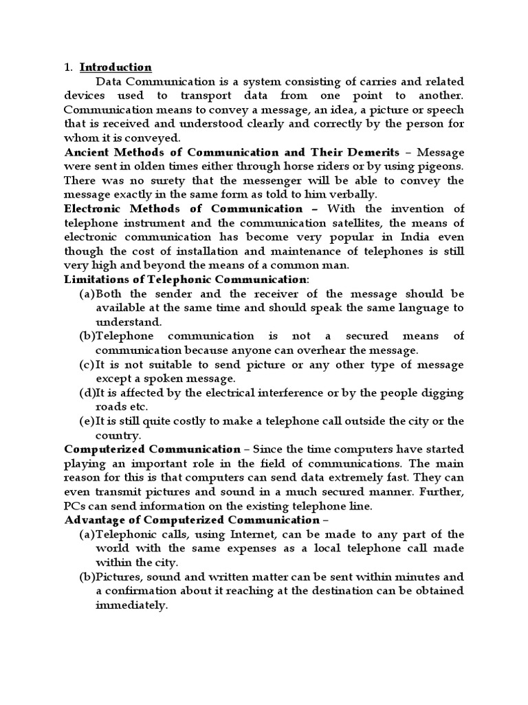 Introduction To Data Communication | PDF | Data Transmission ...